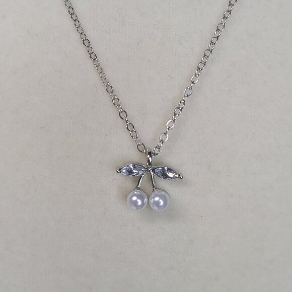 Jewelry | 61 Double White Cherry Silver Necklace | Poshmark